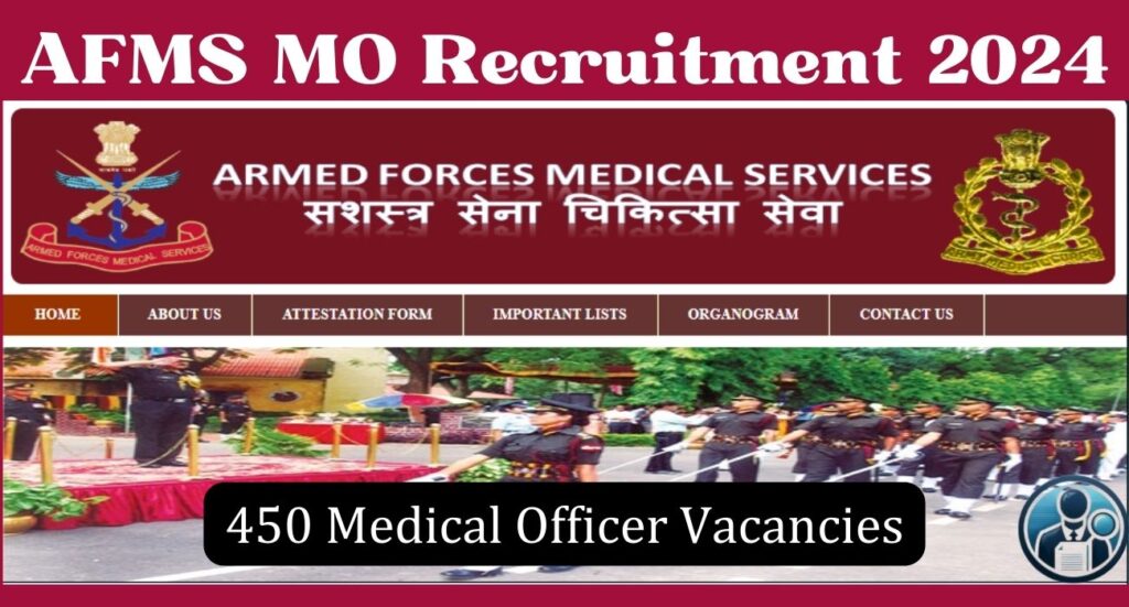 AFMS MO Recruitment 2024 Notification [450 Medical Officers]