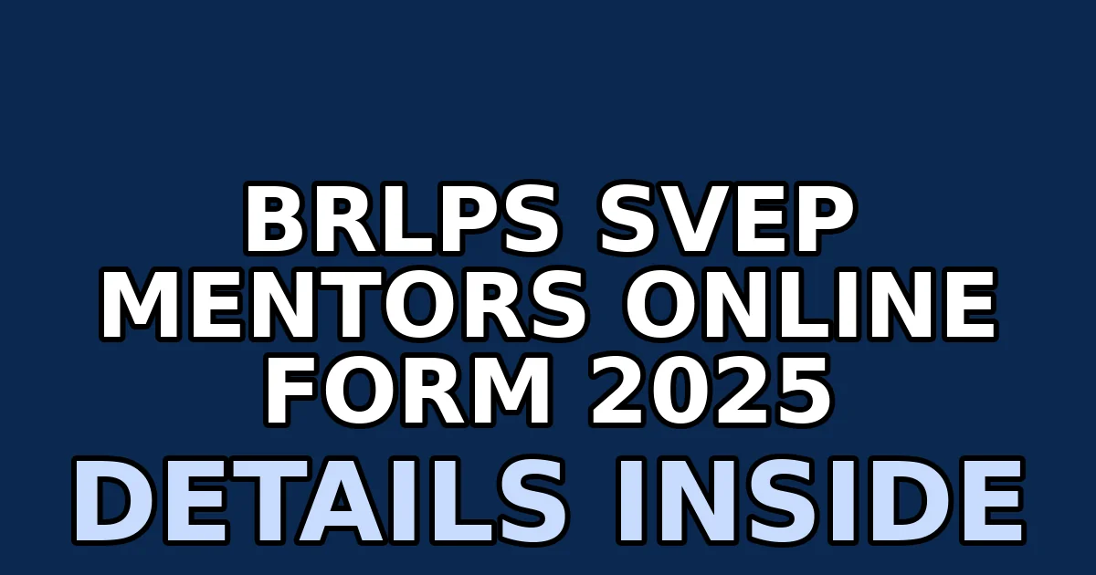 BRLPS SVEP Mentors Online Form 2025