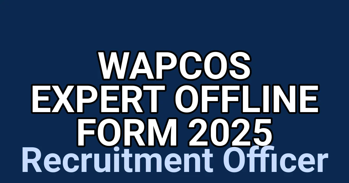 WAPCOS Expert Offline Form 2025