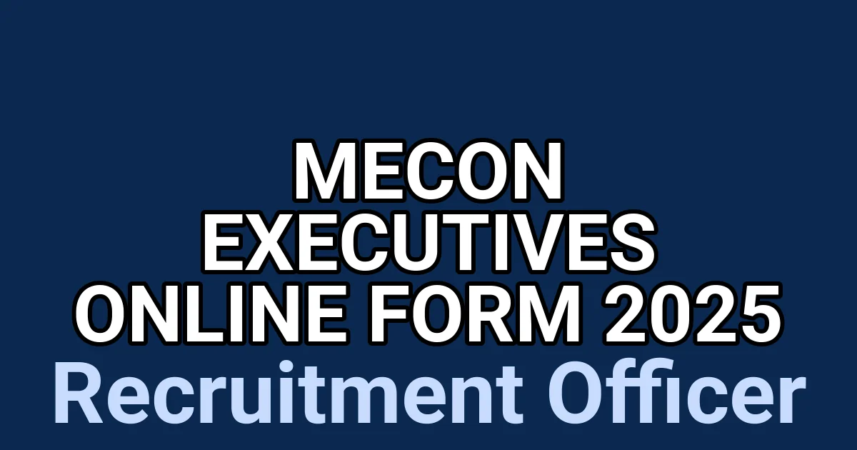 MECON Executives Online Form 2025