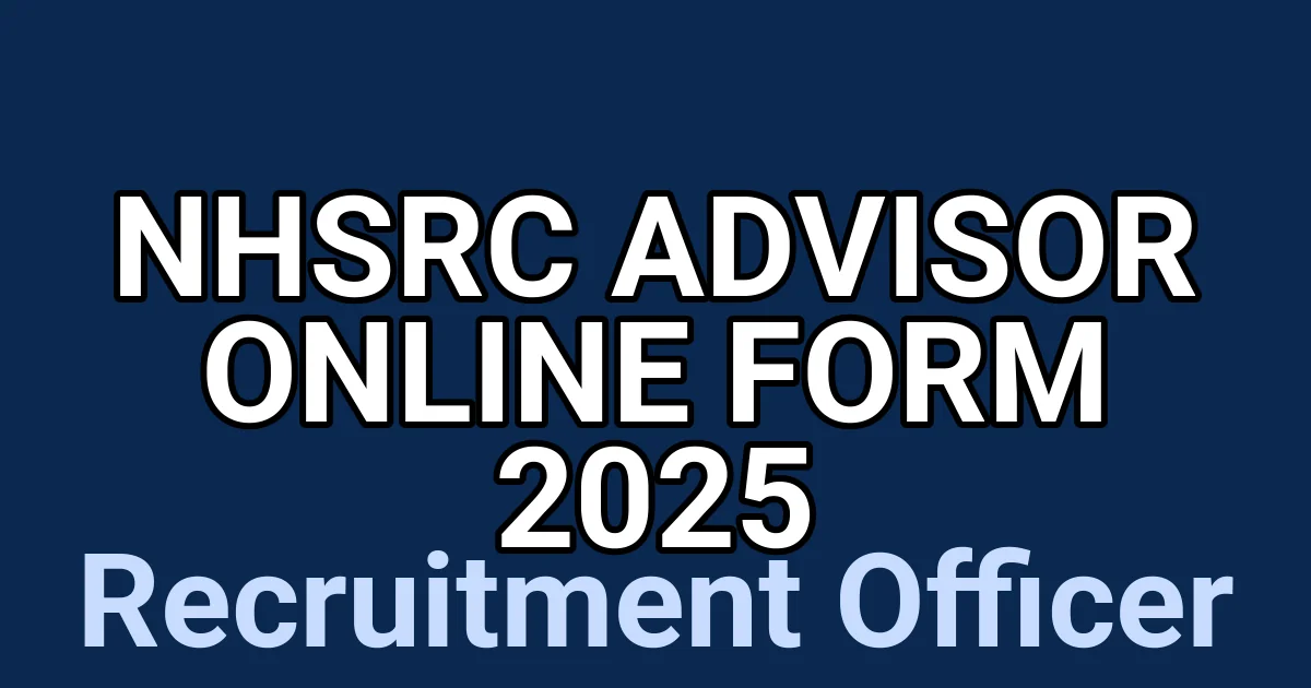 NHSRC Advisor Online Form 2025