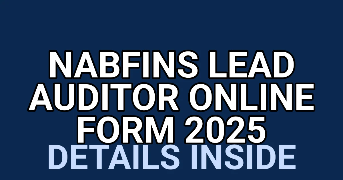 NABFINS Lead Auditor Online Form 2025