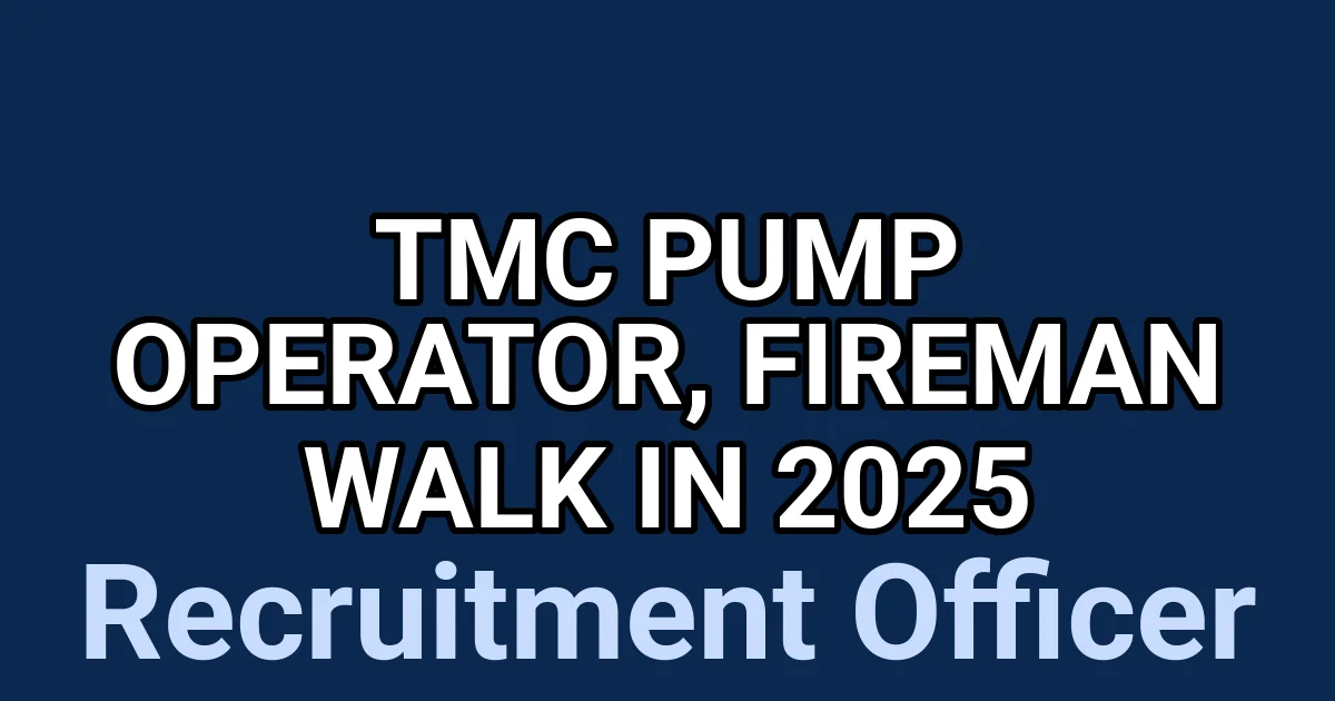 TMC Pump Operator, Fireman Walk in 2025