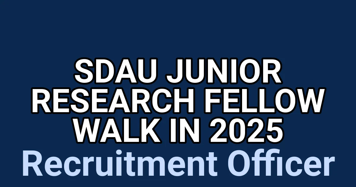 SDAU Junior Research Fellow Walk in 2025