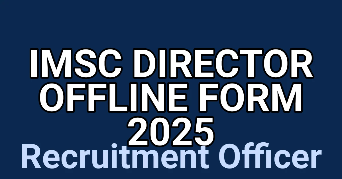 IMSC Director Offline Form 2025