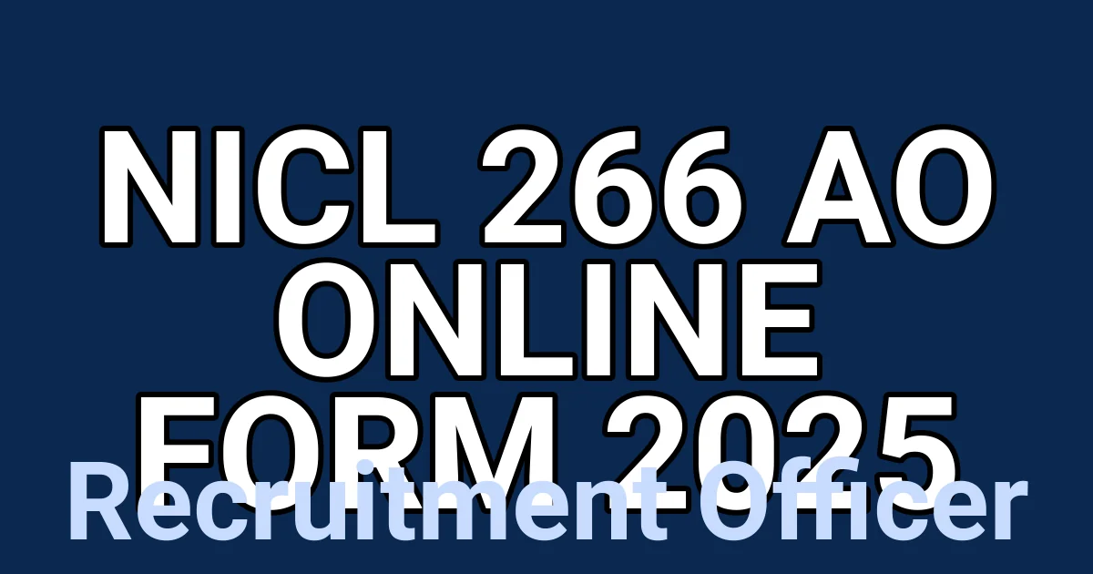 NICL 266 AO Online Form 2025