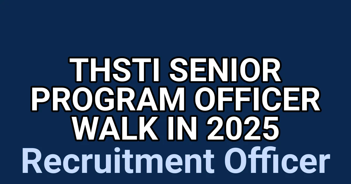 THSTI Senior Program Officer Walk in 2025