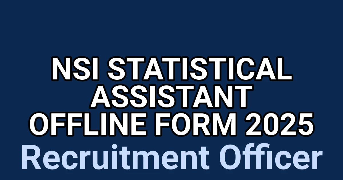 NSI Statistical Assistant Offline Form 2025 - Recruitment Officer