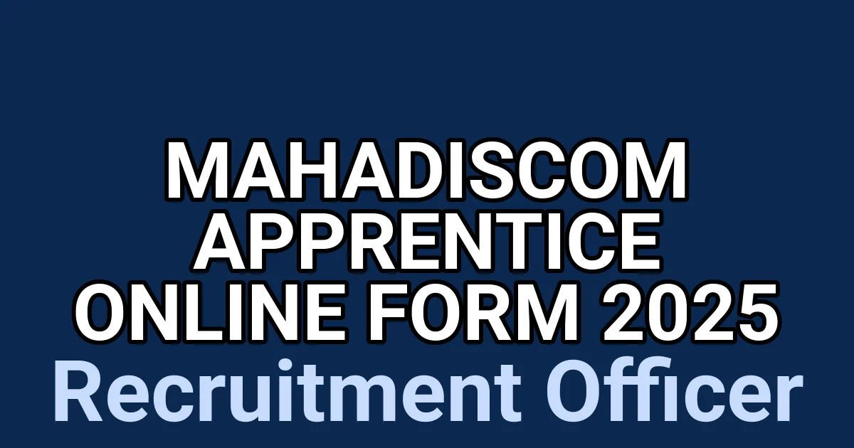 MAHADISCOM Apprentice Online Form 2025