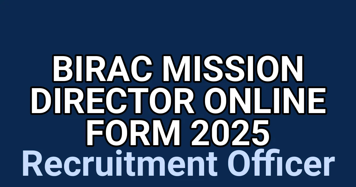 BIRAC Mission Director Online Form 2025