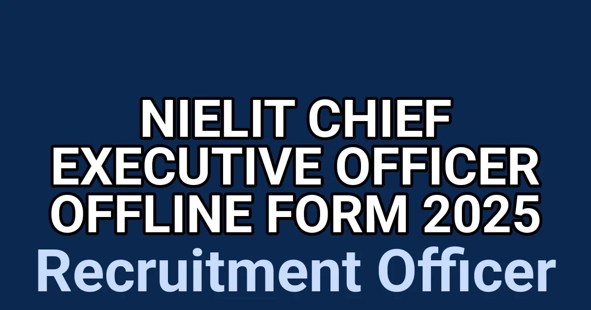 NIELIT Chief Executive Officer Offline Form 2025