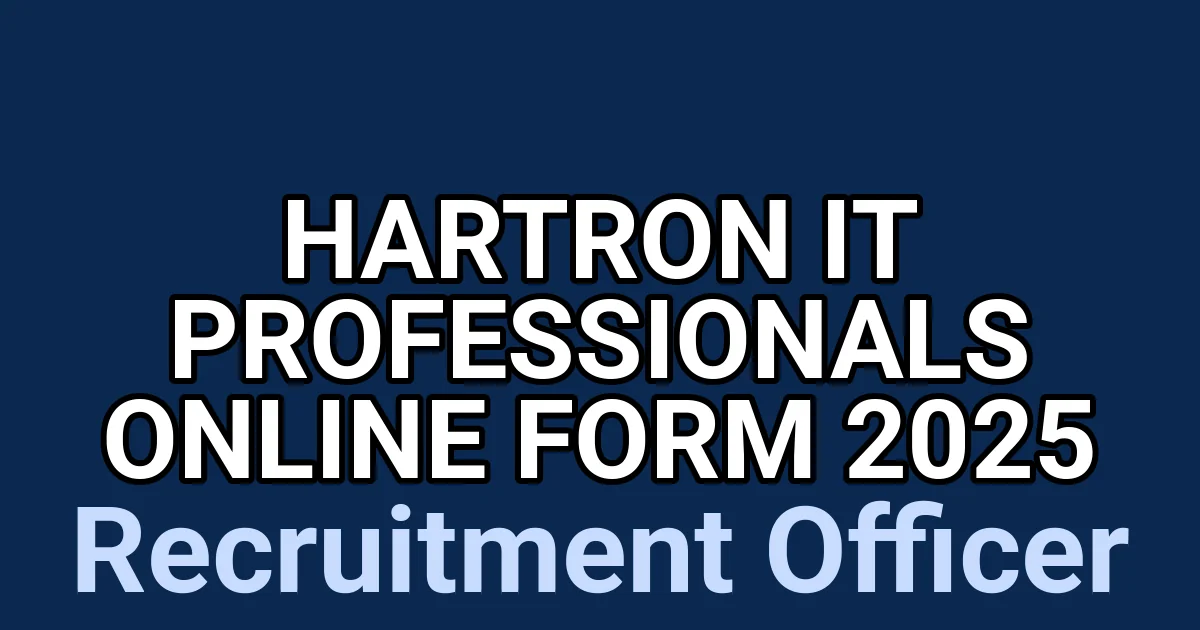 HARTRON IT Professionals Online Form 2025