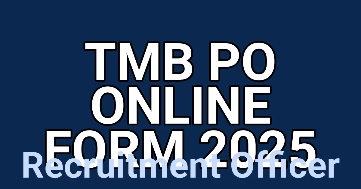 TMB PO Online Form 2025