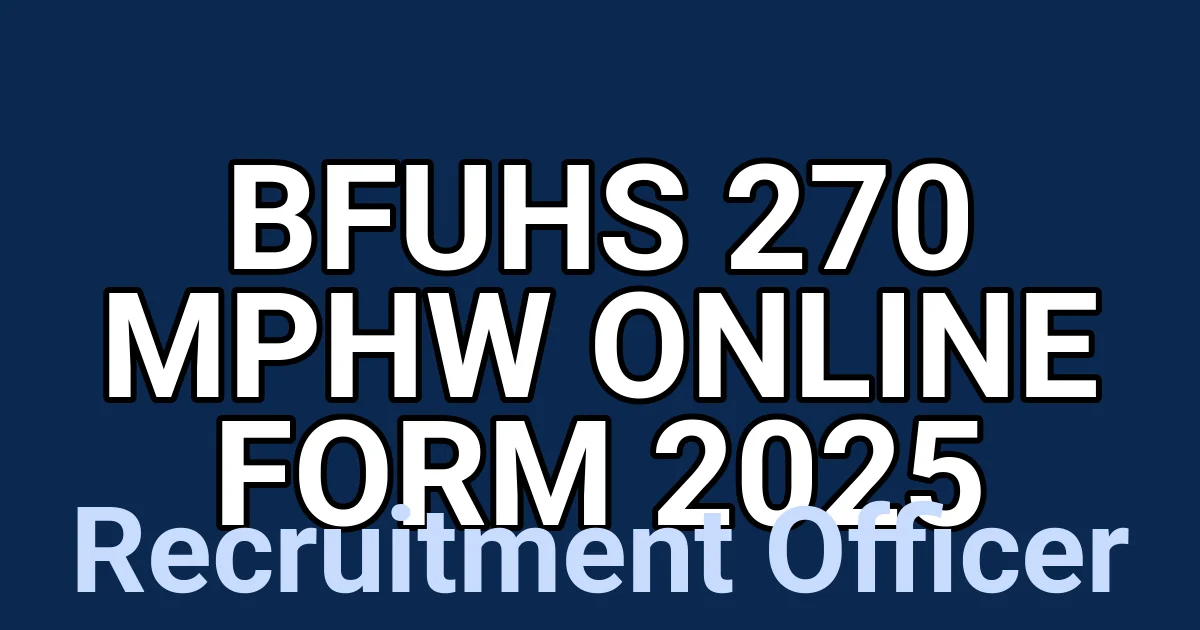 BFUHS 270 MPHW Online Form 2025
