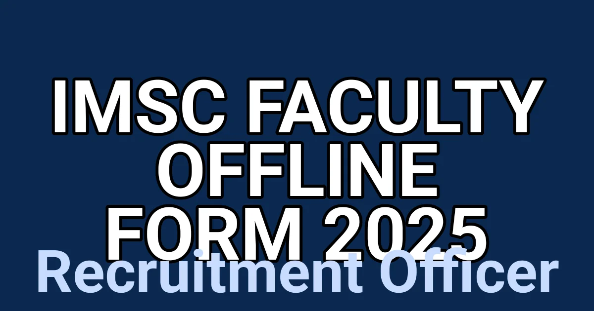 IMSC Faculty Offline Form 2025