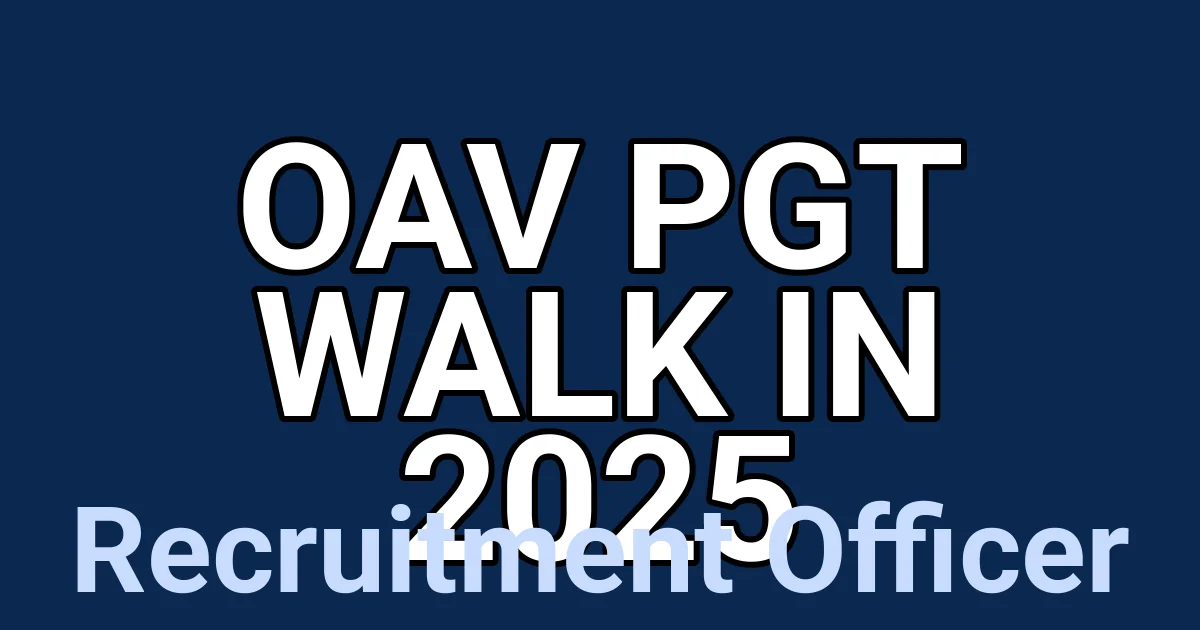 OAV PGT Walk in 2025