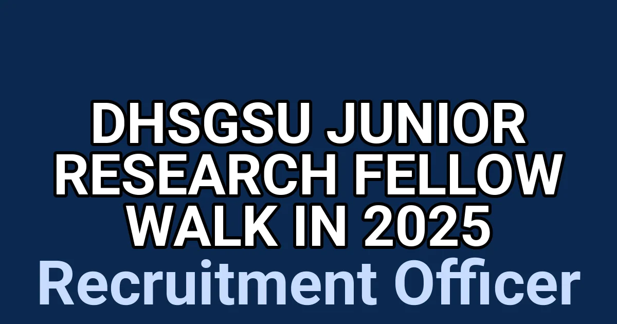 DHSGSU Junior Research Fellow Walk in 2025