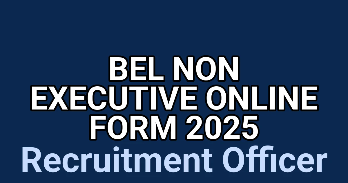BEL Non Executive Online Form 2025
