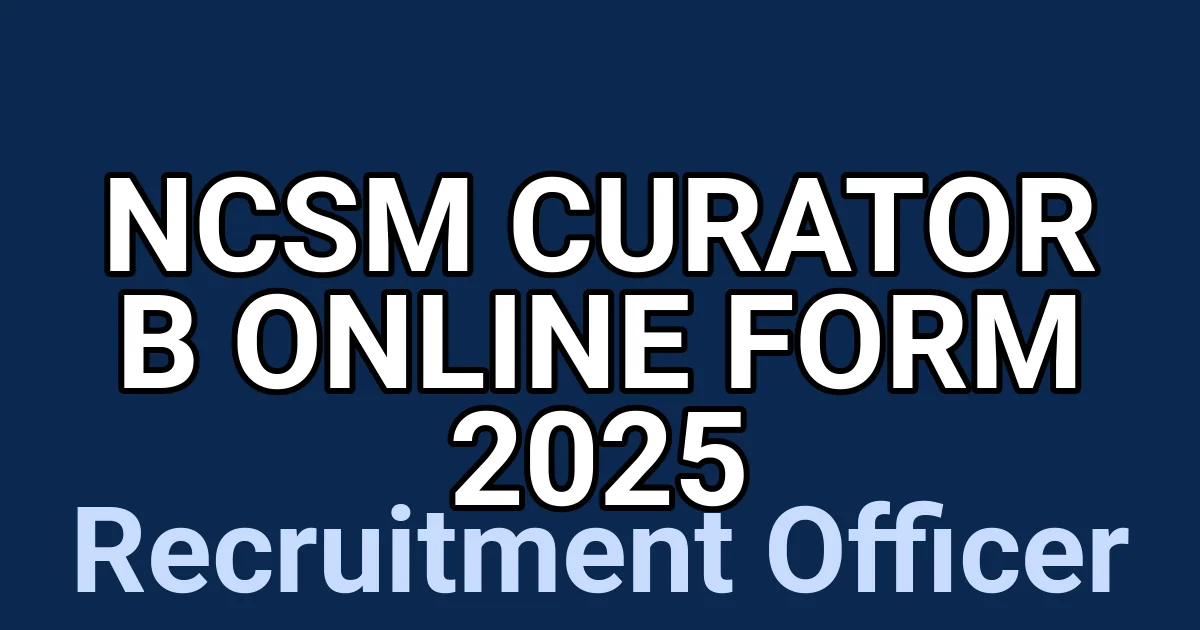 NCSM Curator B Online Form 2025