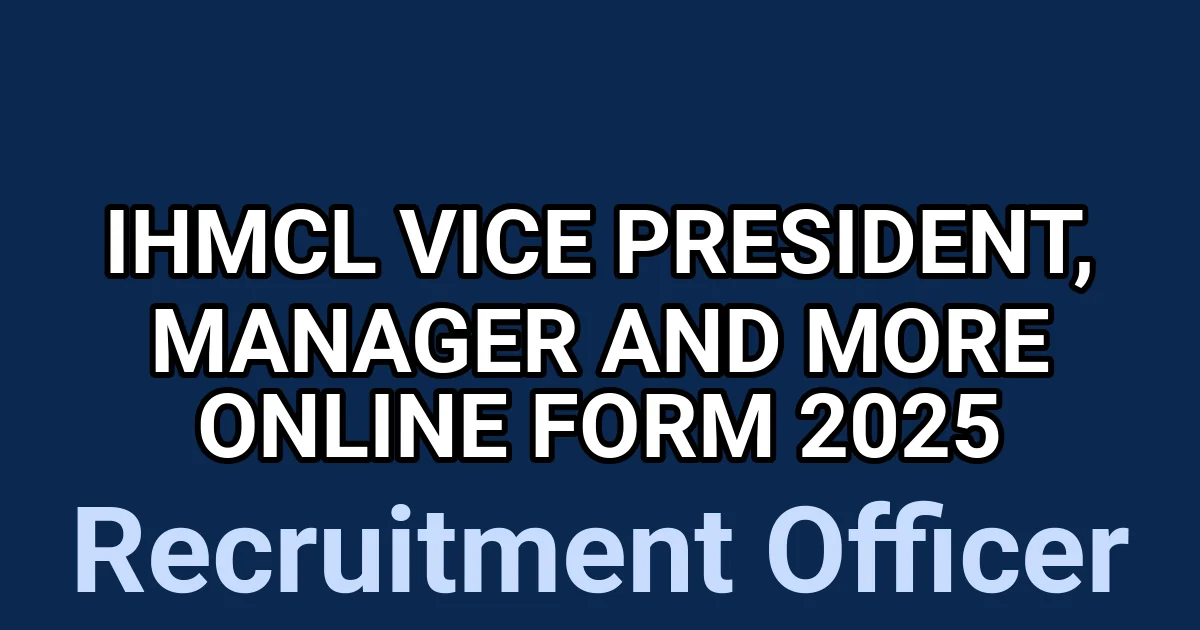 IHMCL Vice President, Manager and more Online Form 2025