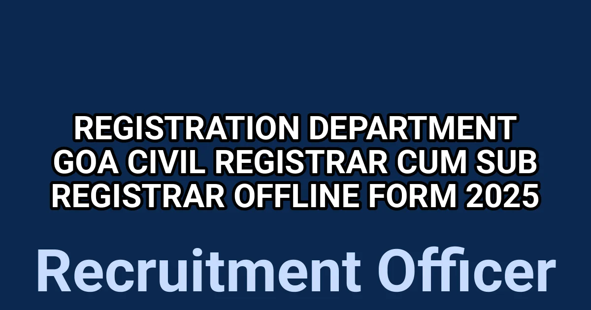 Registration Department Goa Civil Registrar cum Sub Registrar Offline ...