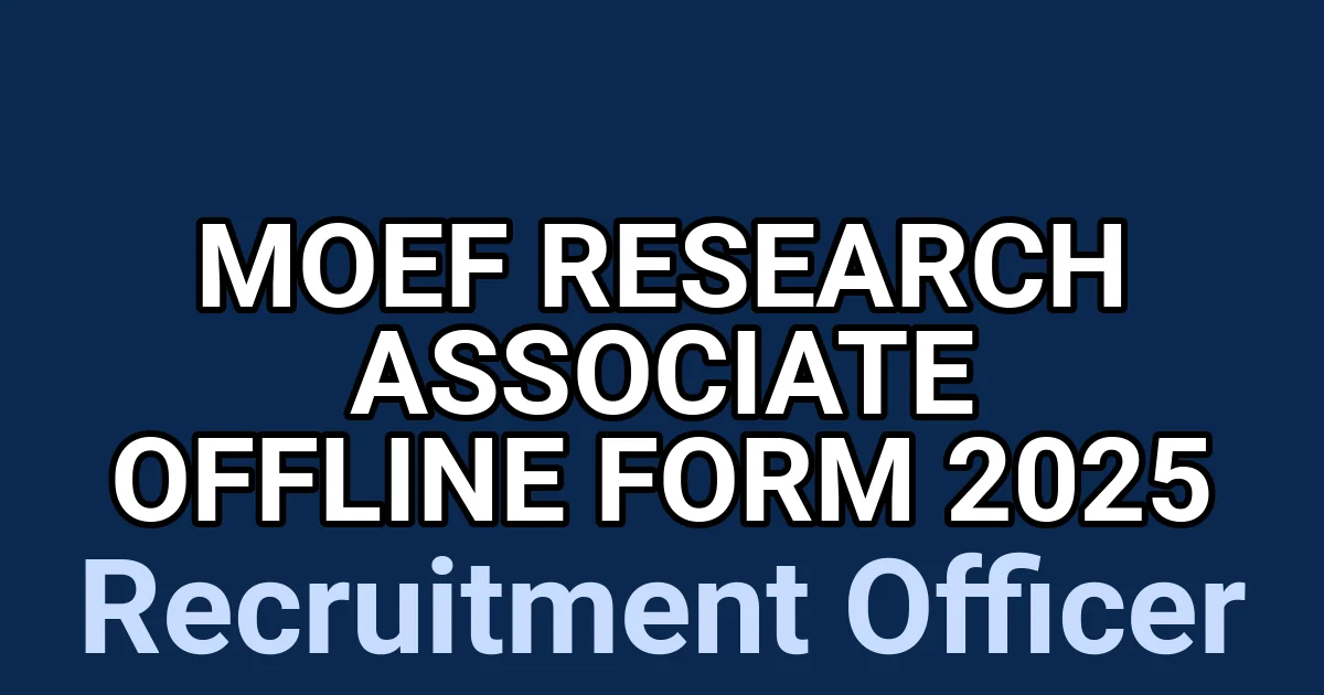 MoEF Research Associate Offline Form 2025