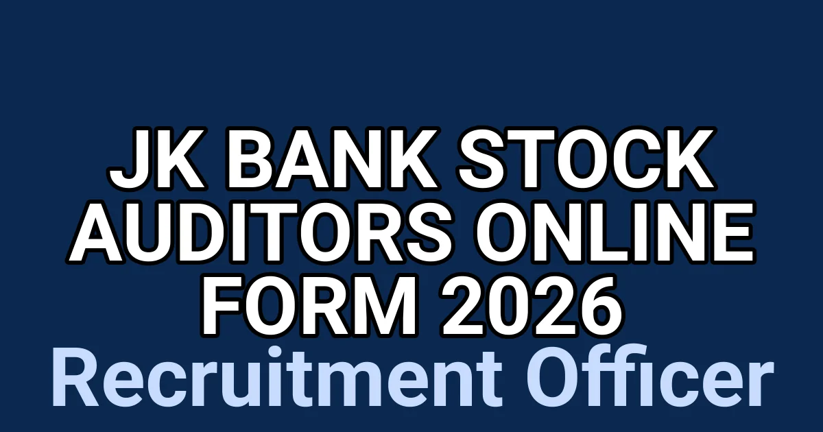 JK Bank Stock Auditors Online Form 2026