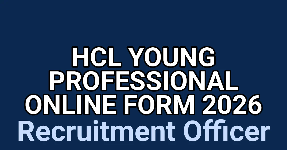 HCL Young Professional Online Form 2026