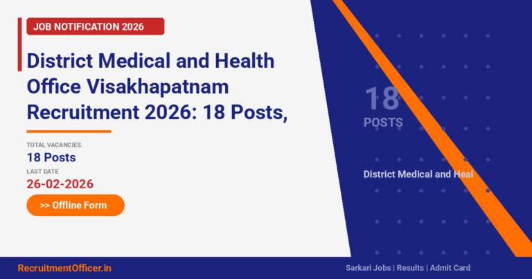 District Medical and Health Office Visakhapatnam Recruitment 2026: 18 ...