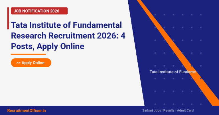 Tata Institute of Fundamental Research Recruitment 2026: 4 Posts, Apply ...